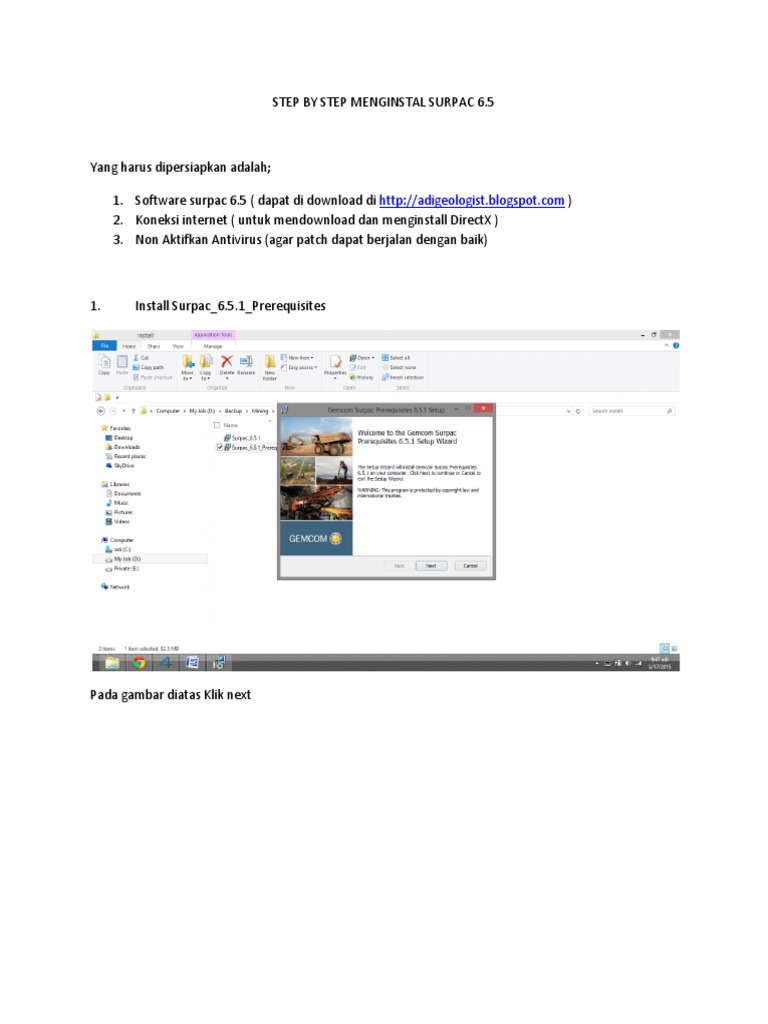Cara Instal Surpac 6.5 | PDF