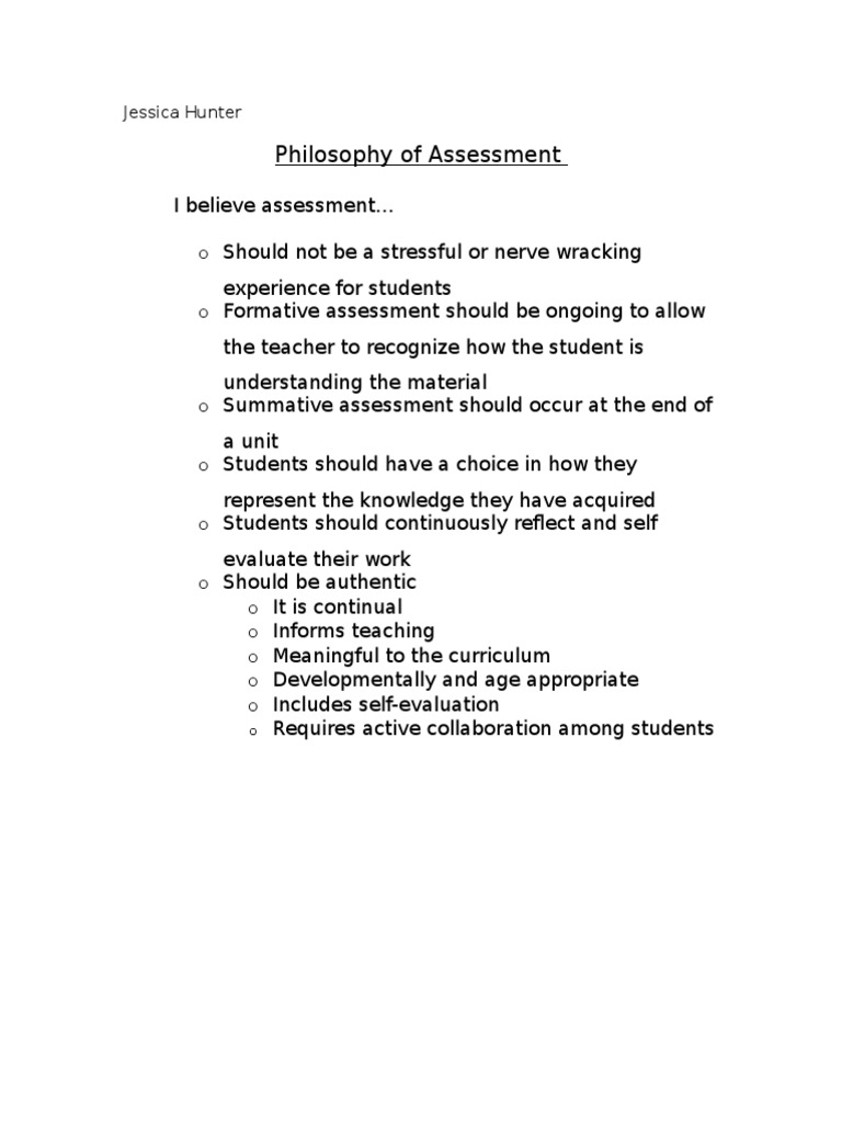 Philosophy of Assessment | PDF | Career & Growth