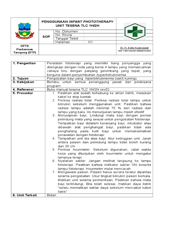SOP Fototerapi | PDF