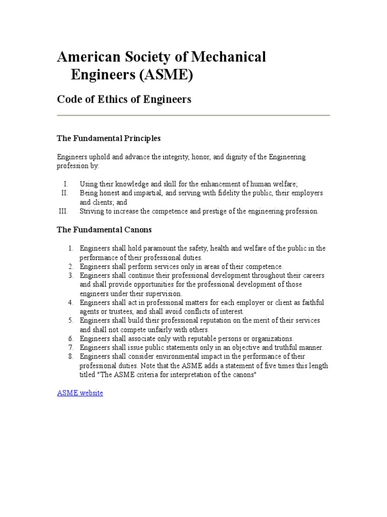 ASME Ethics | PDF