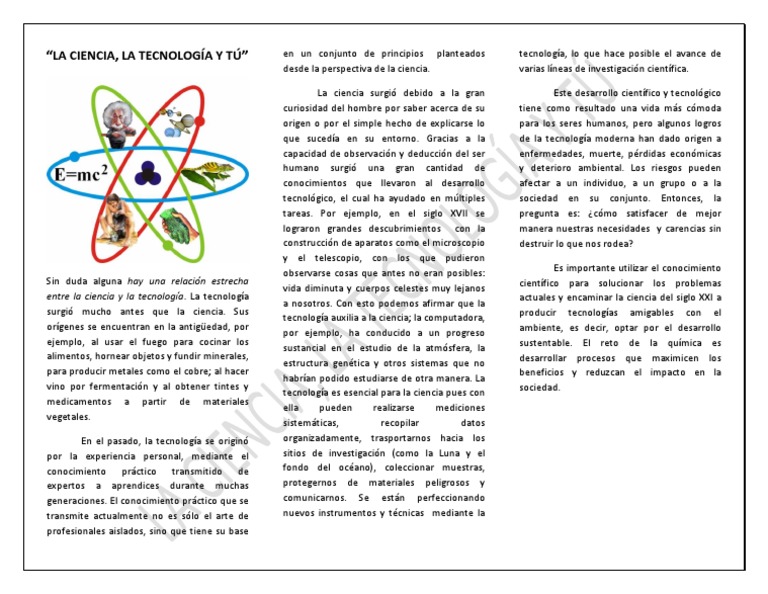 La Ciencia La Tecnología y Tú | PDF | Science | Homo Sapiens
