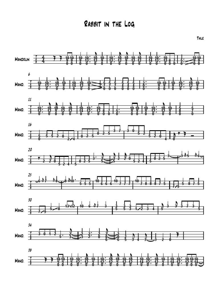 Rabbit in The Log Guitar Banjo Tab PDF | PDF | Chordophones | Musical ...