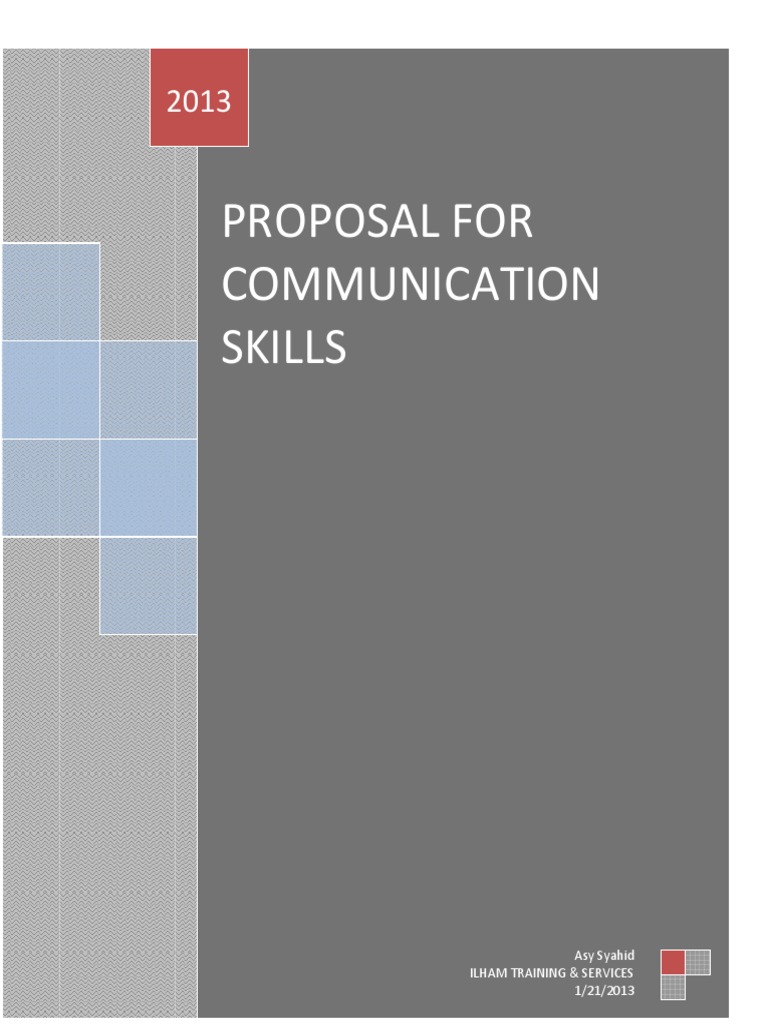 Proposal For Communication Skills | PDF | Skill | Communication