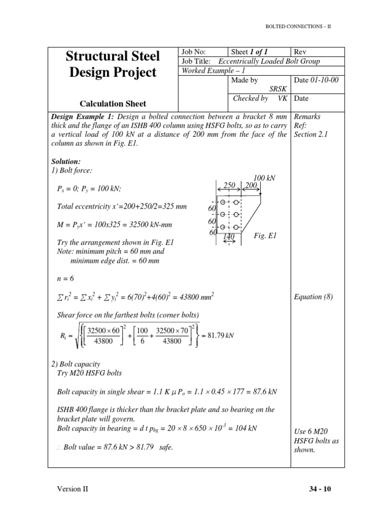 Bolt Example PDF | PDF | Beam (Structure) | Bending