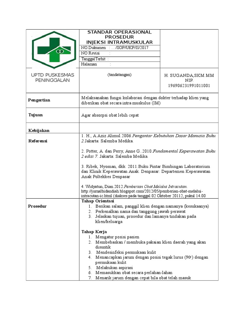Sop Injeksi Im | PDF