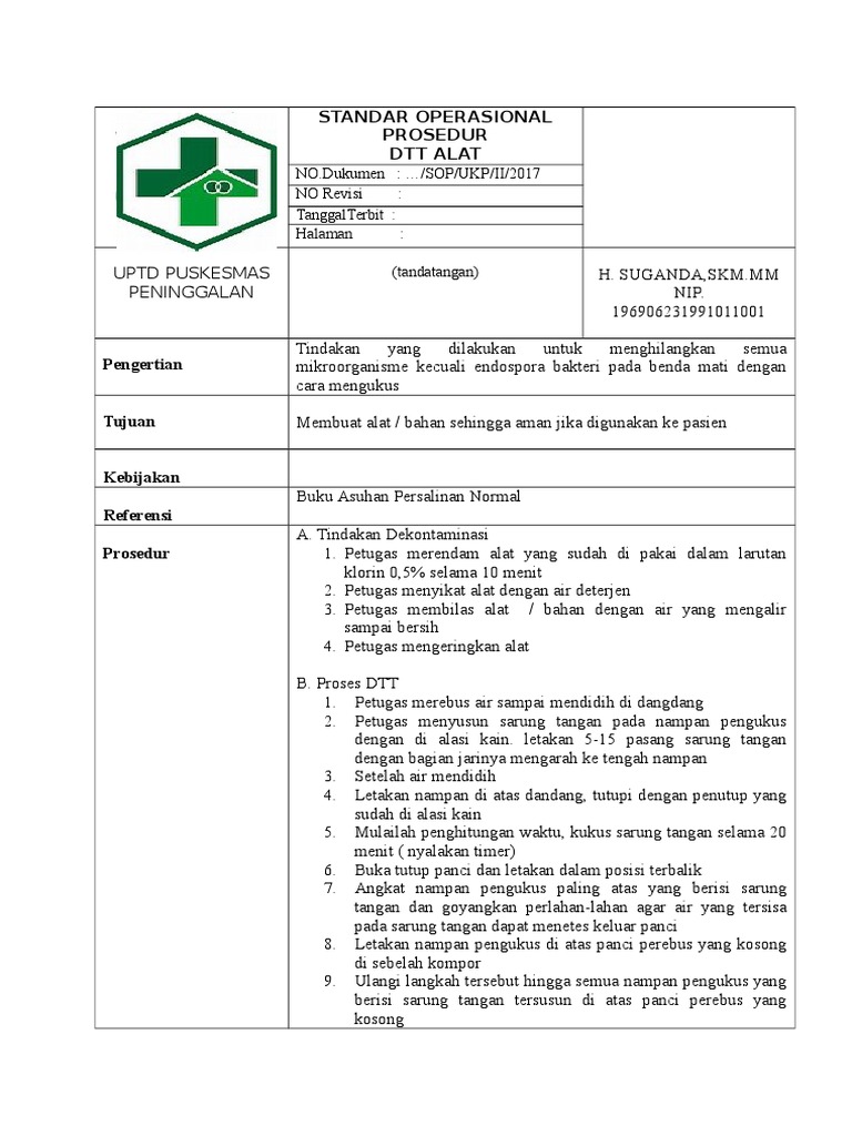 Sop DTT Alat | PDF
