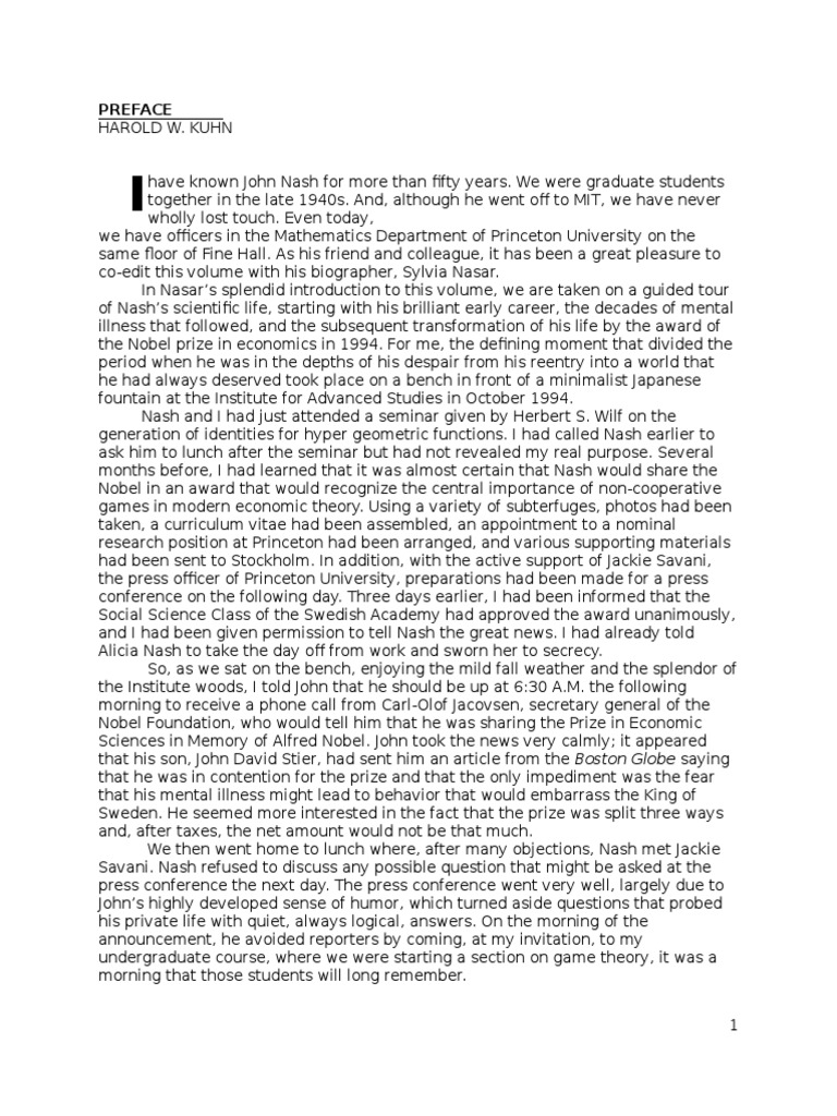 John Nash 1 Pdf Game Theory Bargaining