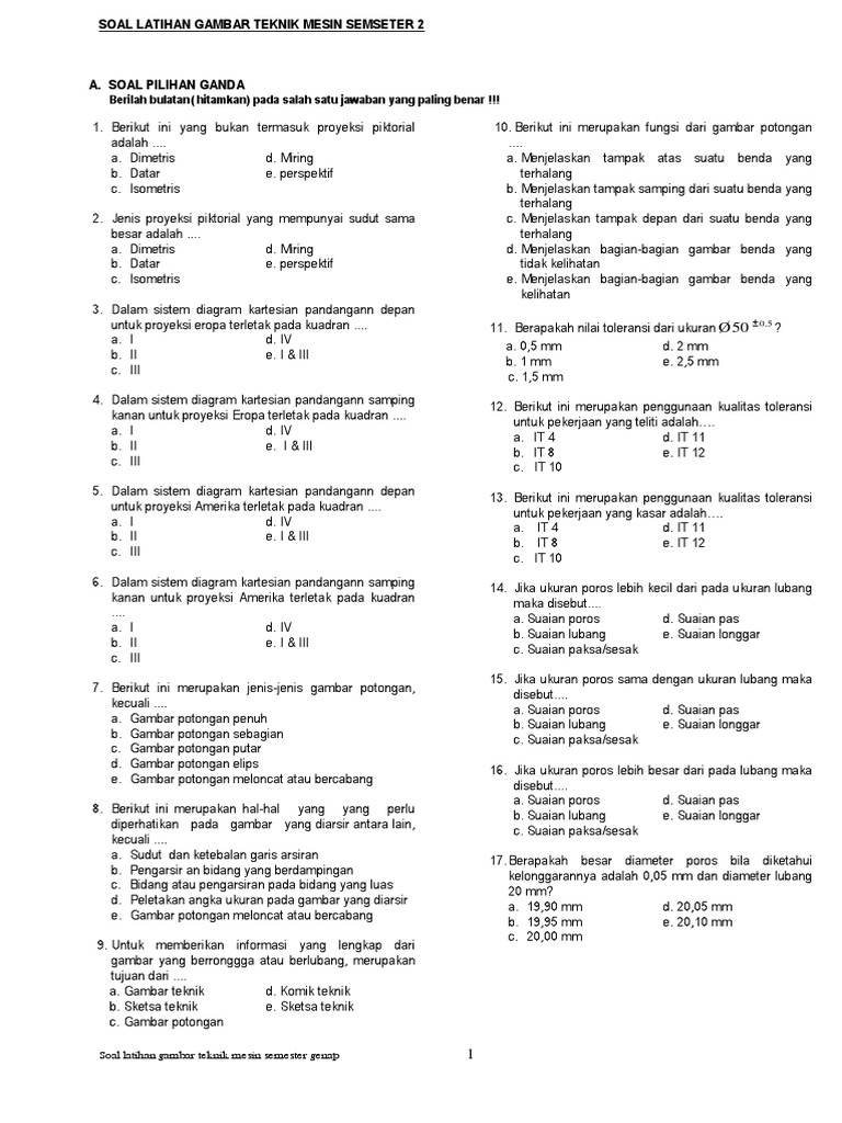 Kumpulan Soal Latihan GTM Semester Genap | PDF