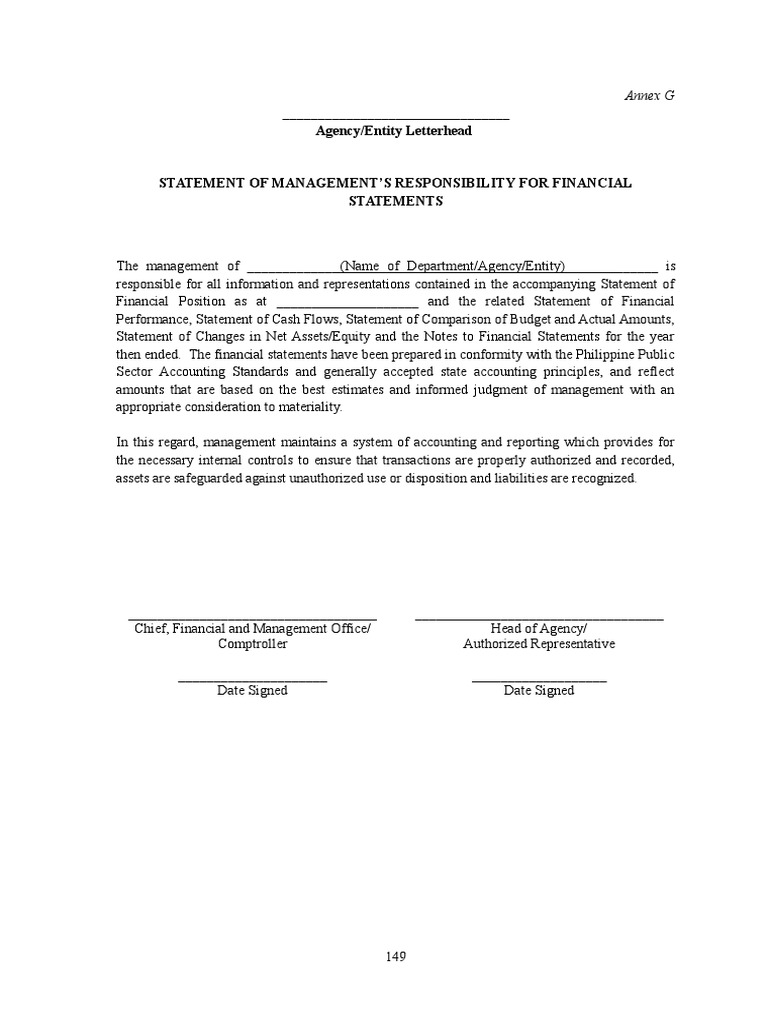 Agency/Entity Letterhead: Annex G | PDF