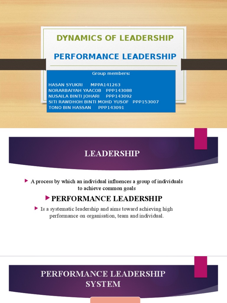 Performance Leadership Presentatiom | PDF | Leadership | Motivation