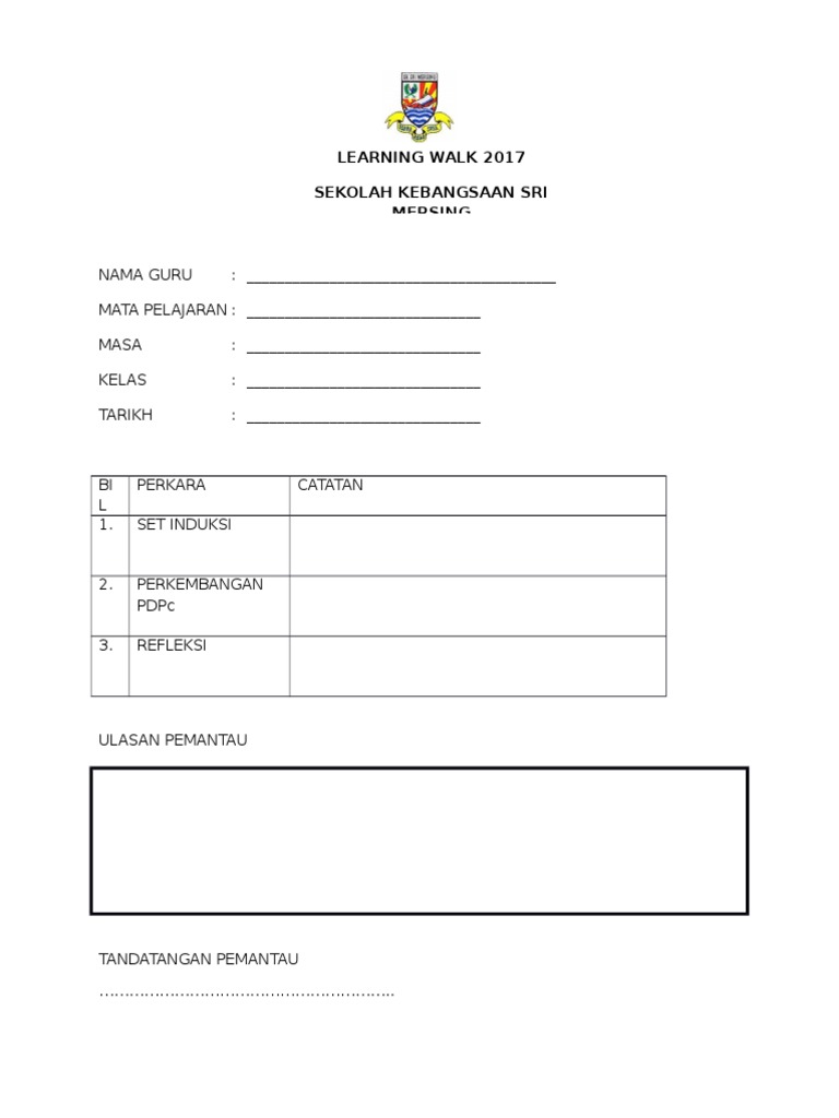 Rekod Learning Walk | PDF