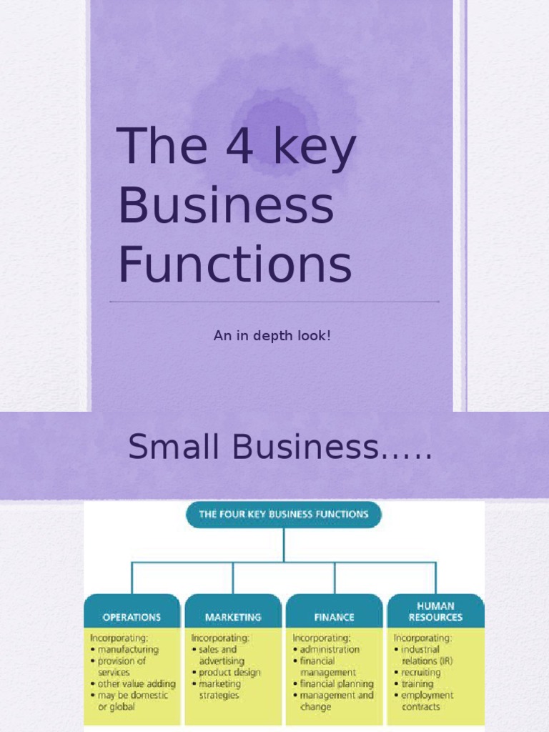 The 4 Key Business Functions: An in Depth Look! | PDF | Sales | Marketing