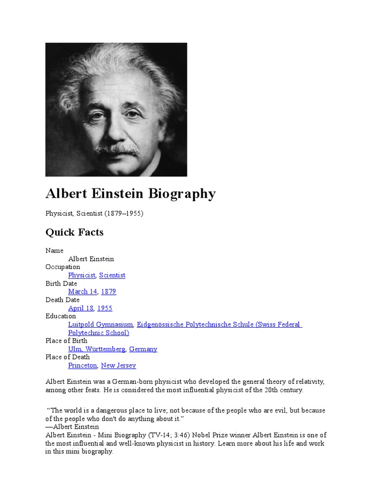 Albert Einstein (Artikel) | PDF | Albert Einstein | Physics