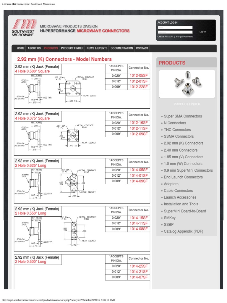 2.92 MM (K) Connectors | PDF | Electrical Connector | Electronic ...
