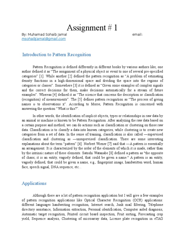 An Introduction to the Key Components and Applications of Pattern Recognition | PDF | Pattern ...