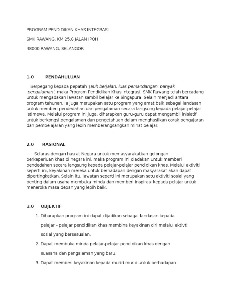 Contoh Kertas Kerja Lawatan Ke Legoland | PDF | Karier & Perkembangan ...