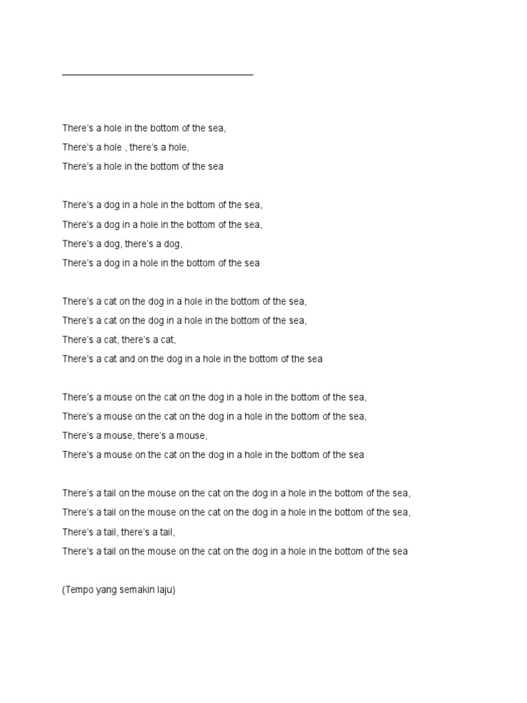 Hole in the Bottom of the Sea Lyrics | PDF