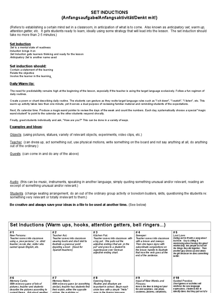 25 + Set Inductions | PDF | Cognition | Linguistics