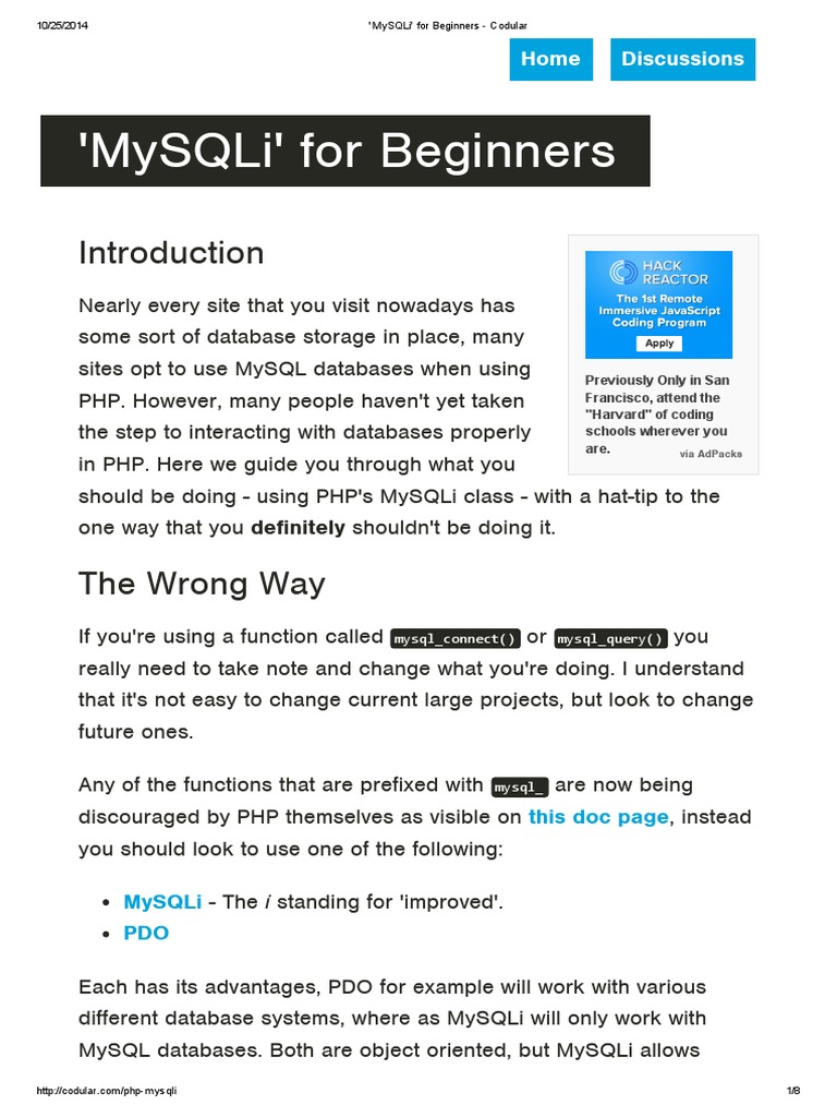 'MySQLi' For Beginners - Codular | PDF | Parameter (Computer ...