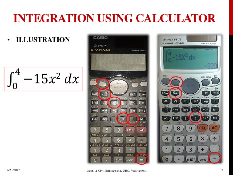 Integration Using Calculator: - Illustration | PDF