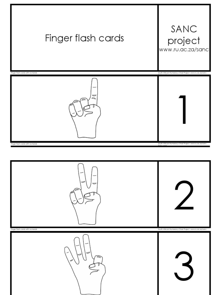 ENF Finger Flash Cards With Numerals | PDF | Games & Activities