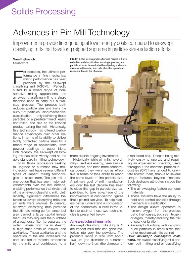 Advances in Pin Mill Technology | PDF | Mill (Grinding) | Particle Size ...
