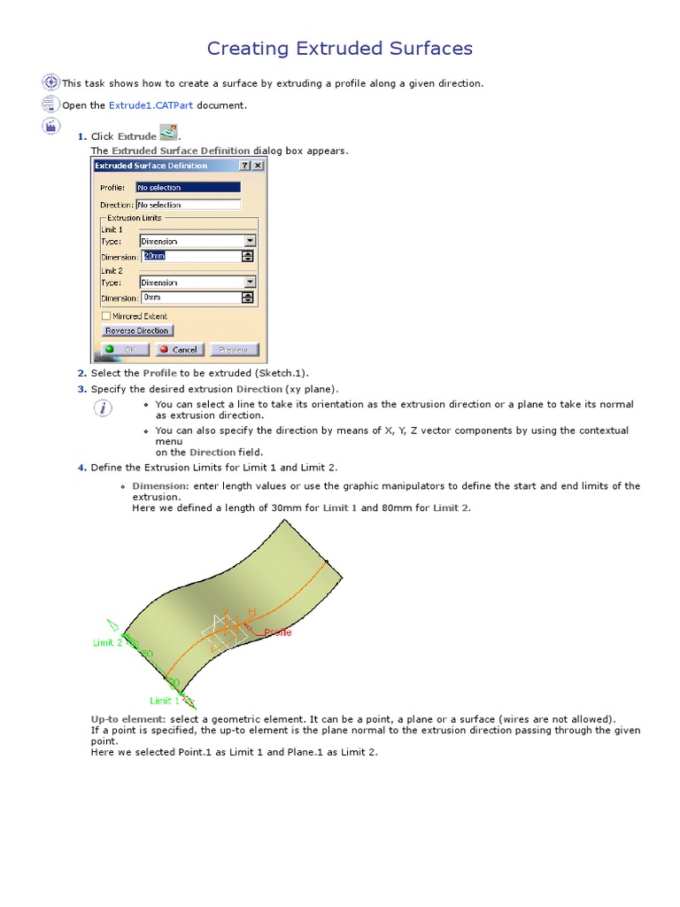 3.1-1 Creating Extruded Surfaces | PDF
