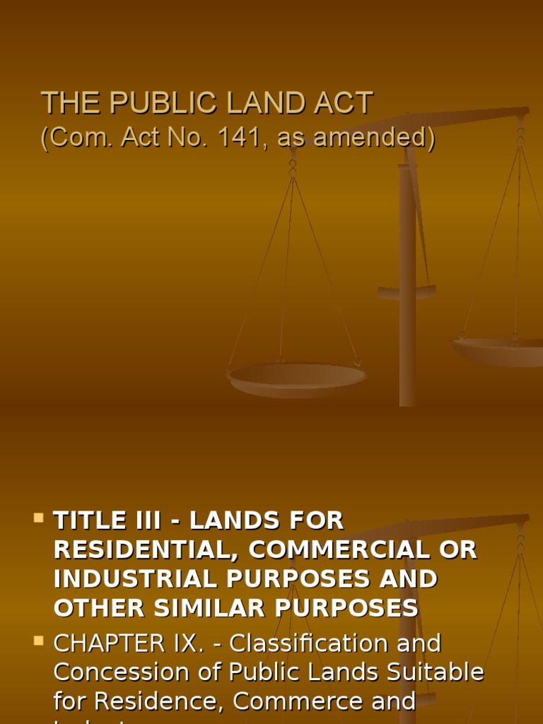 Commonwealth Act 141 Powerpoint Report | PDF | Lease | Social Institutions