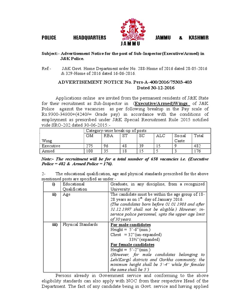 JKP SI - Dec 2016 | PDF | Fee | Recruitment