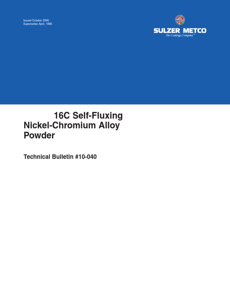 Metco 16C 10-040 | PDF | Machining | Wear