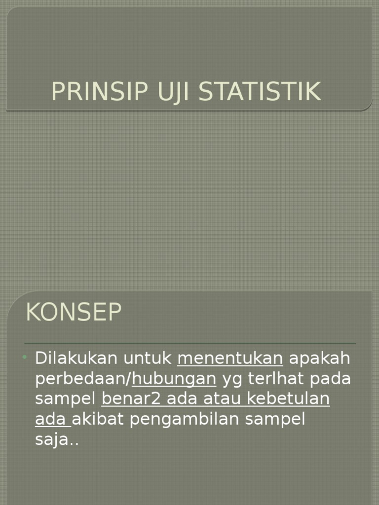 Prinsip Uji Statistik | PDF