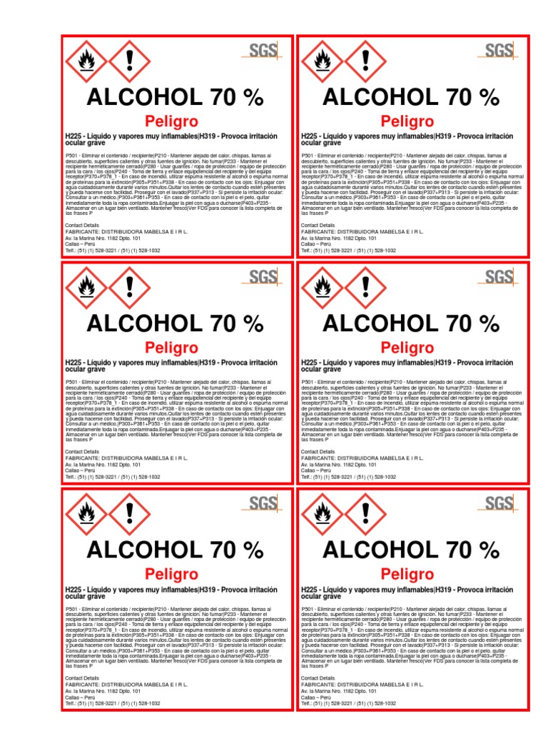 Alcohol Medicinal 2 Etiquetas Mabelsa | Lentes de contacto | Agua