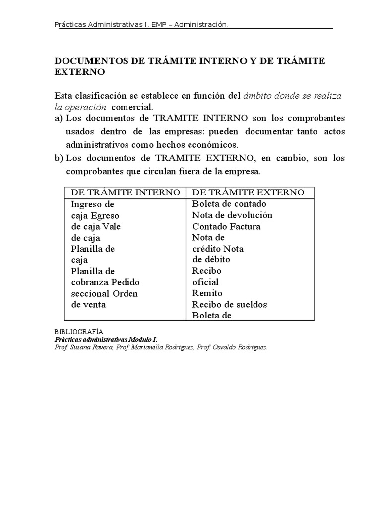 Documentos de Trámite Interno y de Trámite Externo | PDF