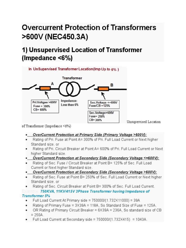 Nec450 3A | PDF | Fuse (Electrical) | Transformer