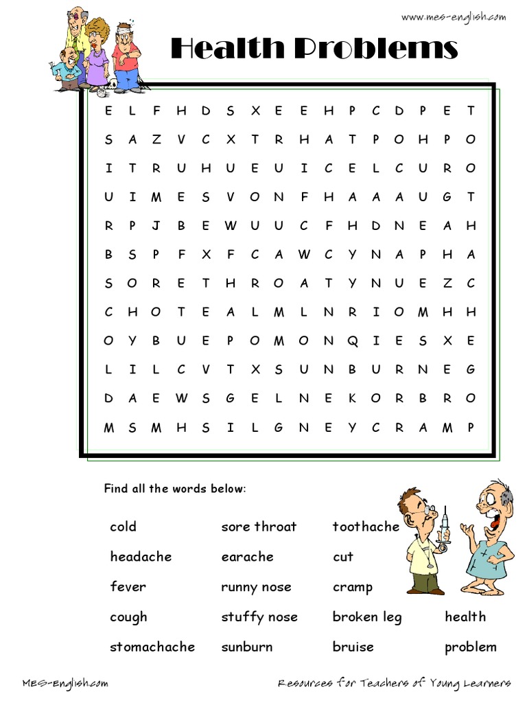 Healthproblem Wordsearch PDF | PDF | Otorhinolaryngology | Symptoms And ...