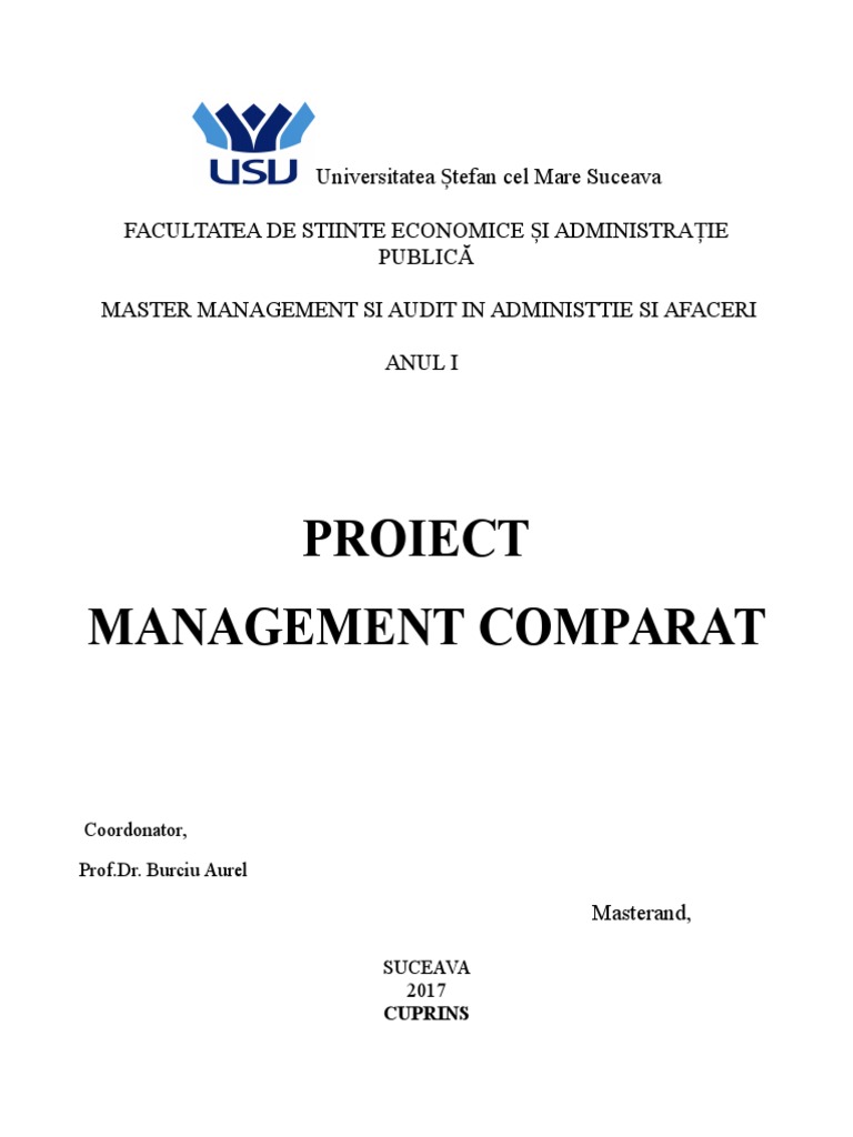 Proiect Final Management Comparat | PDF