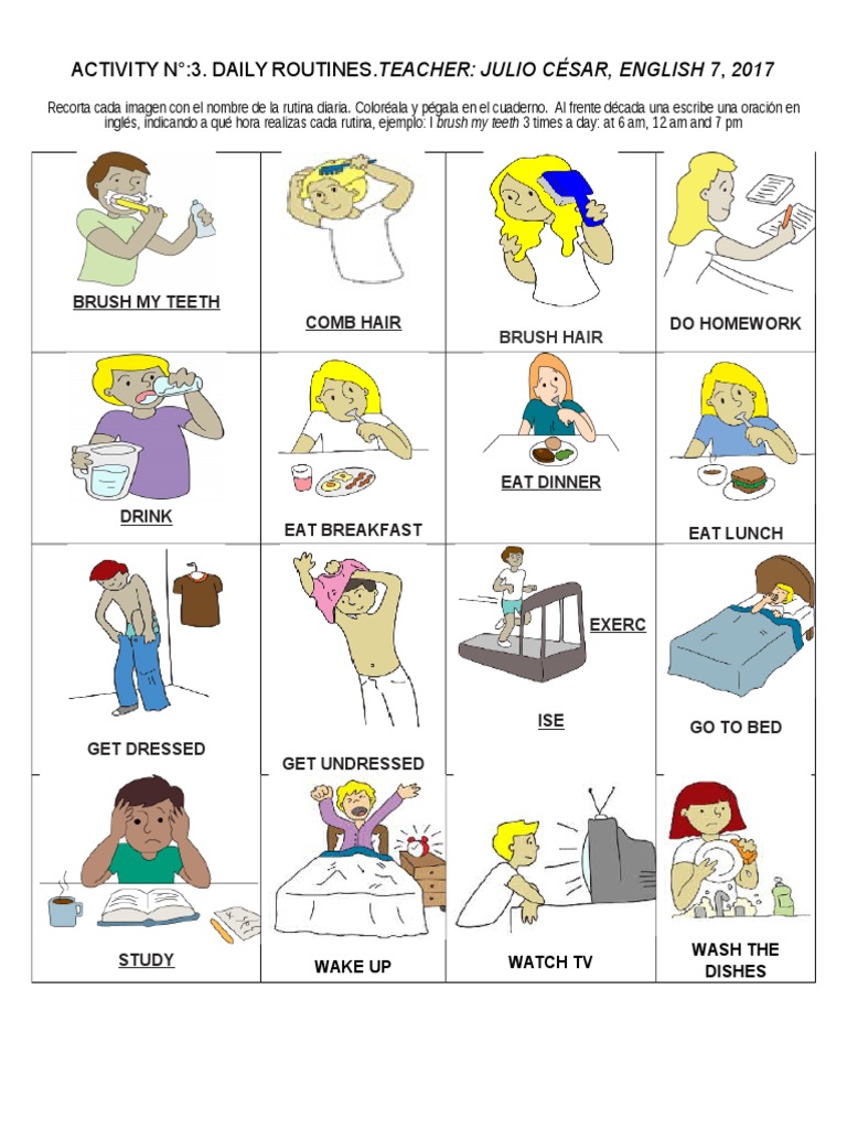 Actividad 3 Daily Routines | PDF