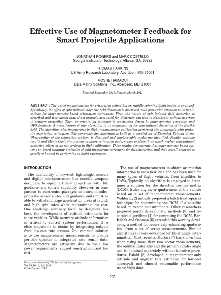 Compensating for Spin-Induced Magnetic Field Distortion and Performing In-Flight Calibration to ...