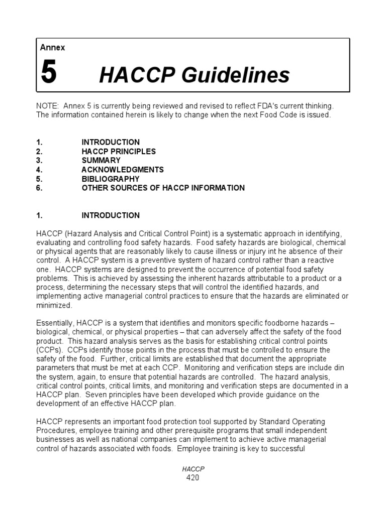 Food Code Haccp | PDF | Hazard Analysis And Critical Control Points ...