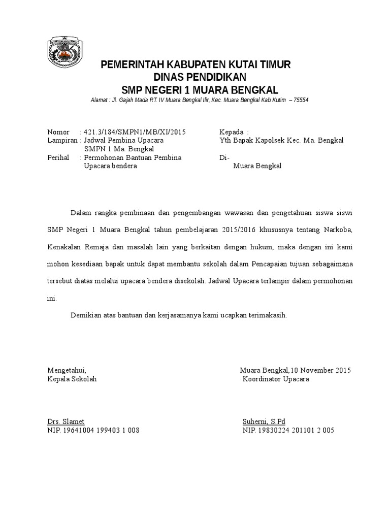 Surat Permohonan Upacara | PDF Surat Permohonan Upacara | PDF