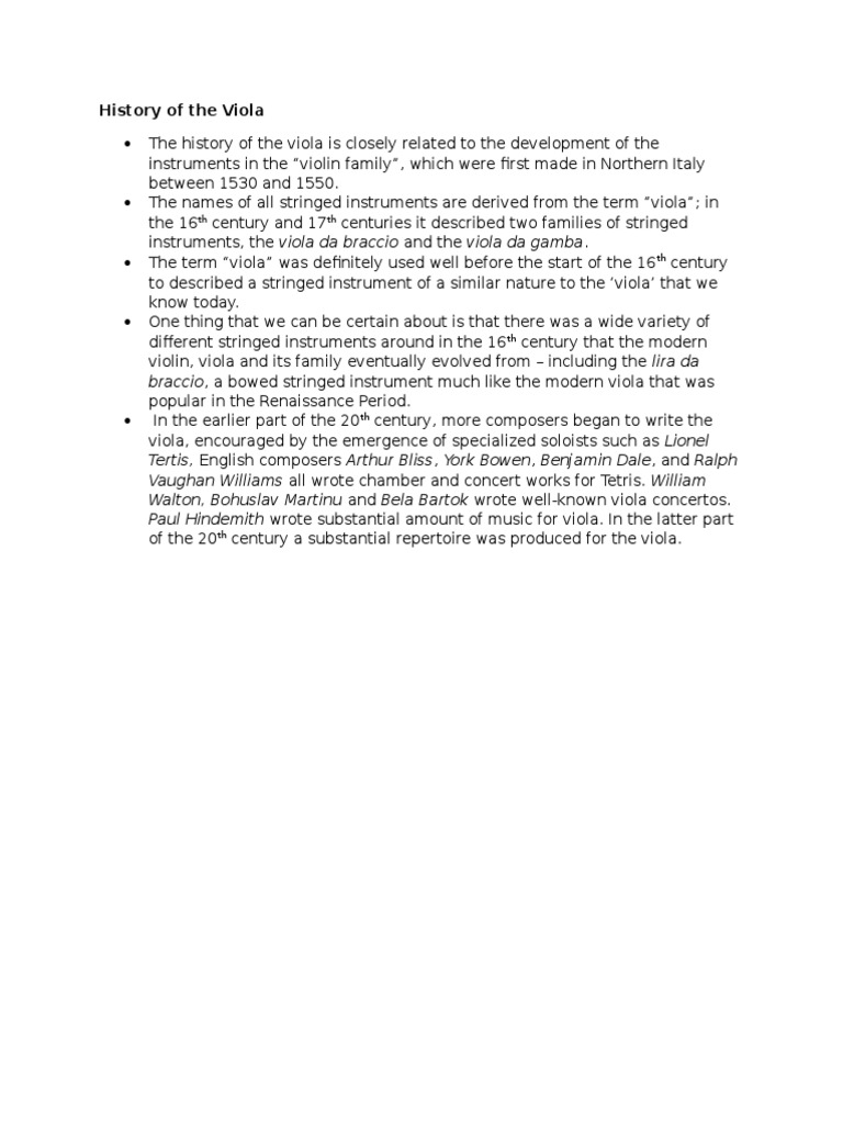 History of The Viola | PDF