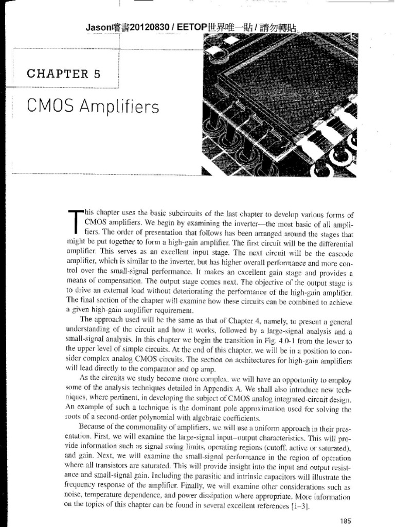 Cmos Analog Circuit Design Chapter 5 3rd Allen & Holberg | PDF Cmos Analog Circuit Design Chapter 5 3rd Allen & Holberg | PDF