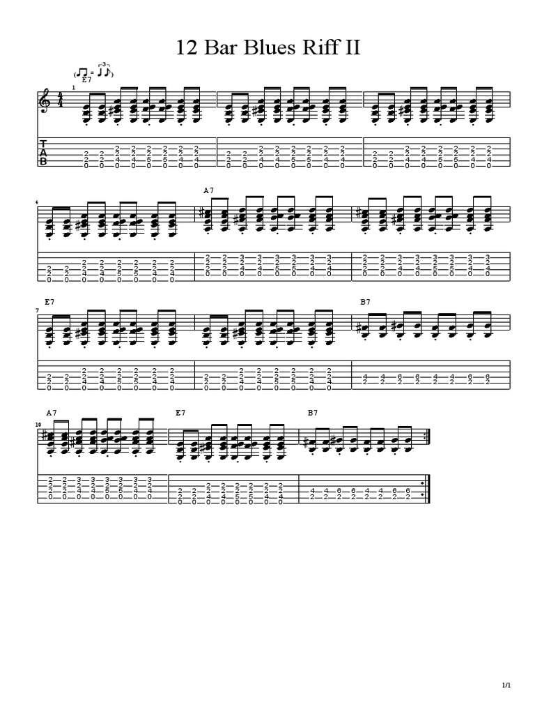 Twelve Bar Blues Riff II PDF | PDF | Leisure