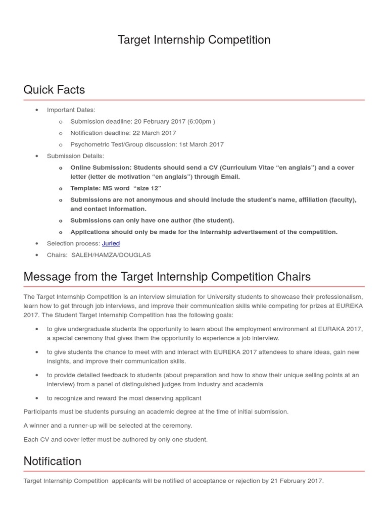 Target Internship Competition | PDF