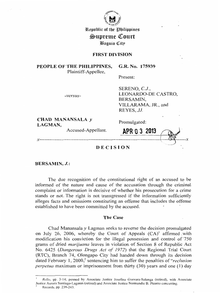 People Vs Manansala | PDF | Prosecutor | Prohibition Of Drugs