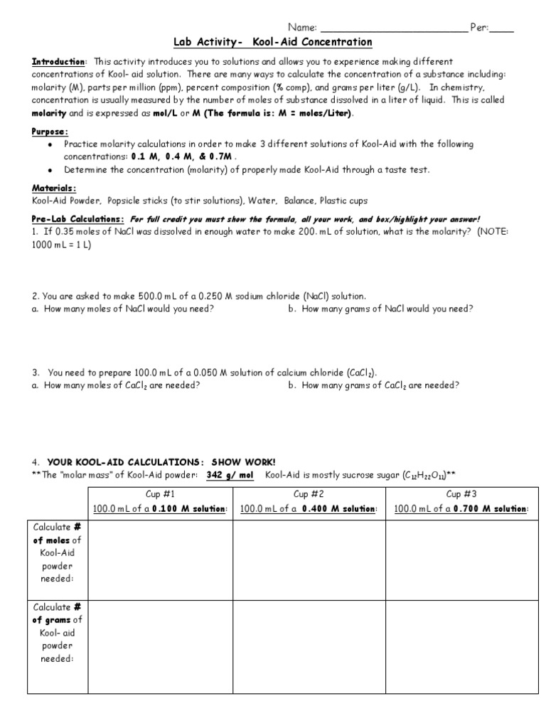 Activity Kool Aid | PDF