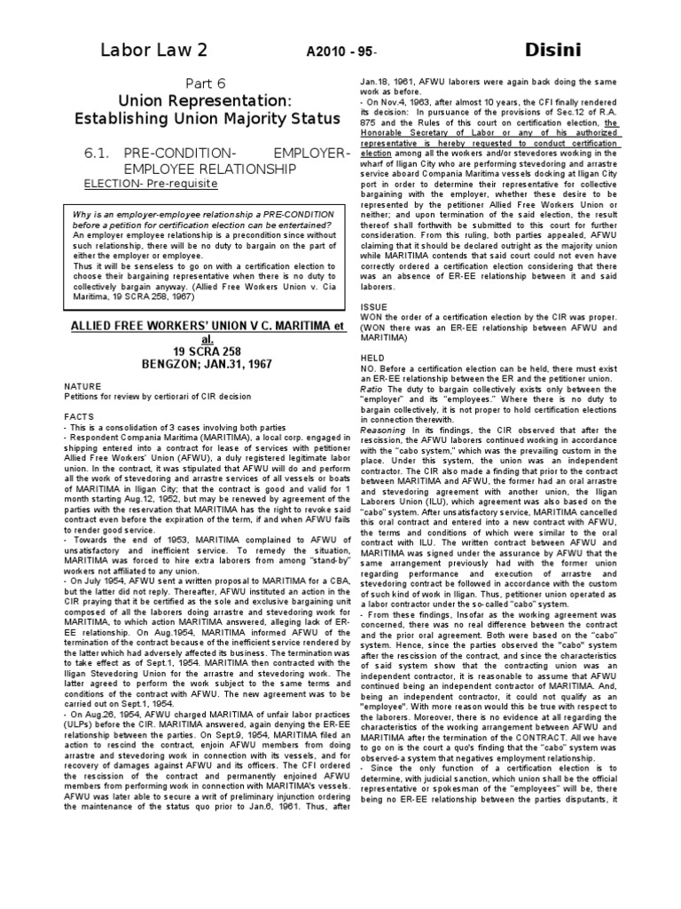 Labor Law 2: Union Representation: Establishing Union Majority Status ...