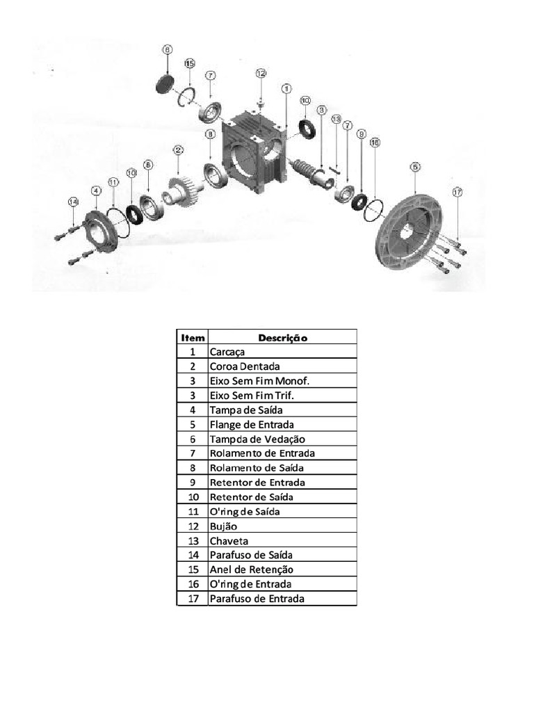Redutor Velocidade Vista Explodida | PDF