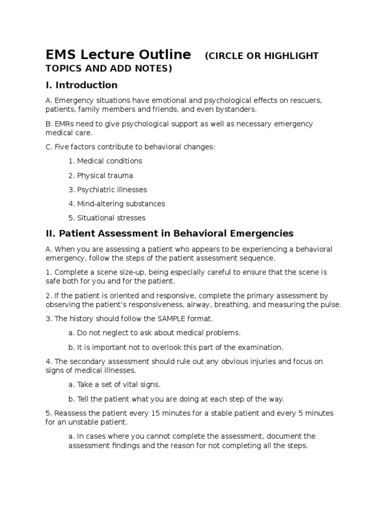 Ems Lecture 11 Chapter Outline | Download Free PDF | Psychological ...