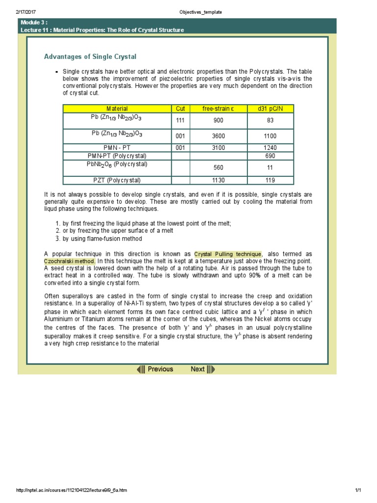 Objectives Template55 PDF | PDF | Single Crystal | Crystal